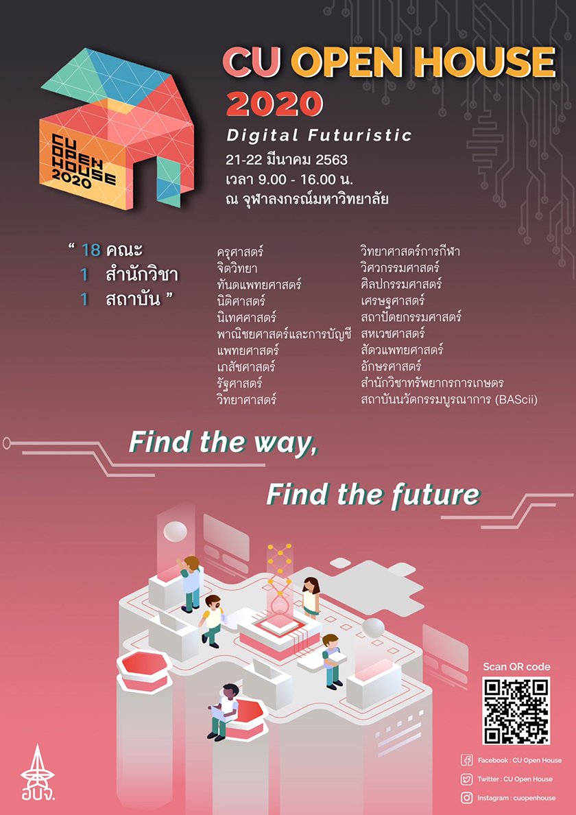 CU Open House 2020 : Find the way, Find the future – จุฬาลงกรณ์มหาวิทยาลัย