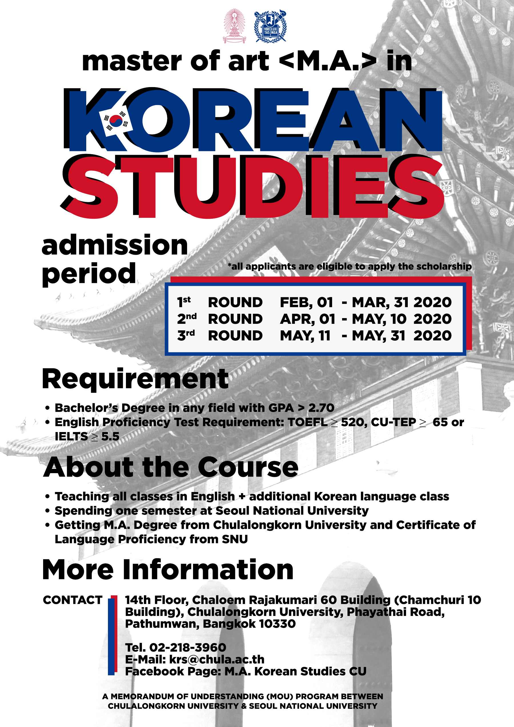 M.A. in Korean Studies Now Accepting Students for 2020 – Chulalongkorn ...