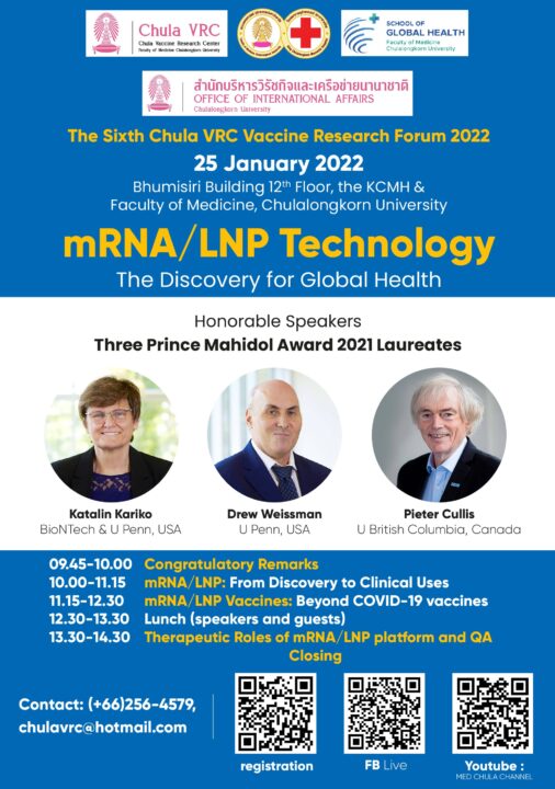 คณะแพทยศาสตร์ จุฬาฯ จัดสัมมนาวิชาการ "mRNA/LNP Technology: The ...