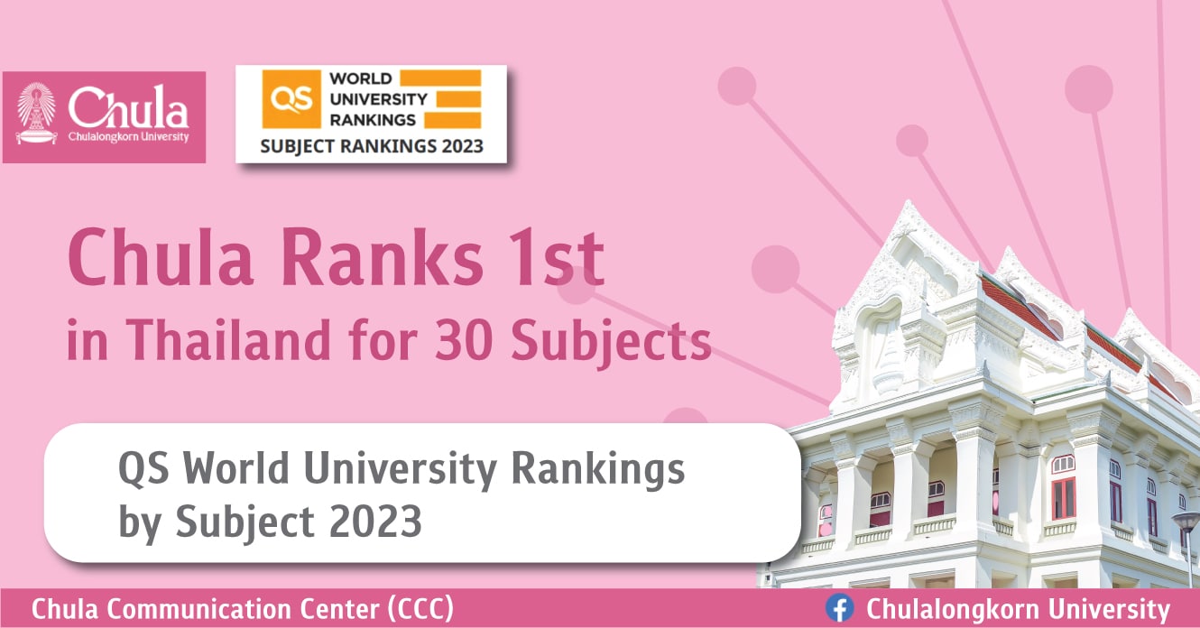 Chula Ranks 1st in Thailand for 30 Subjects – Chulalongkorn University