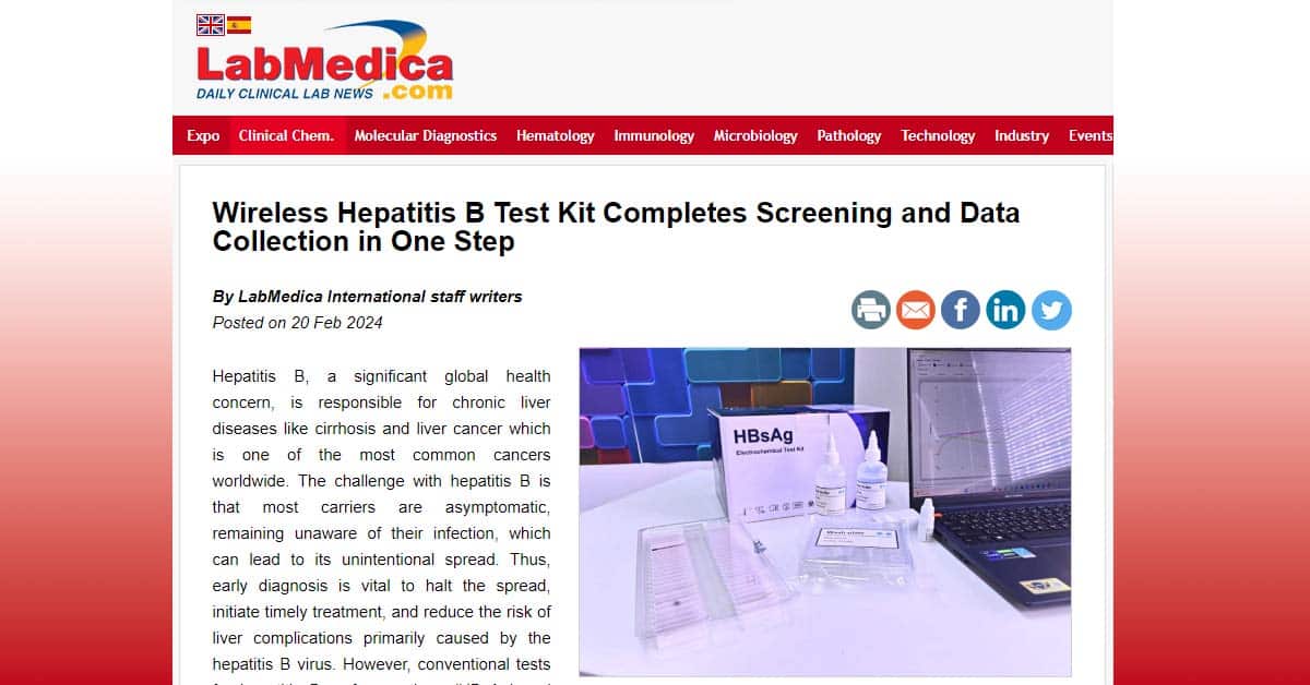 LabMedica: Wireless Hepatitis B Test Kit – Chulalongkorn University