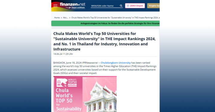 Chula World's Top 50 Universities in THE Impact Rankings 2024 ...