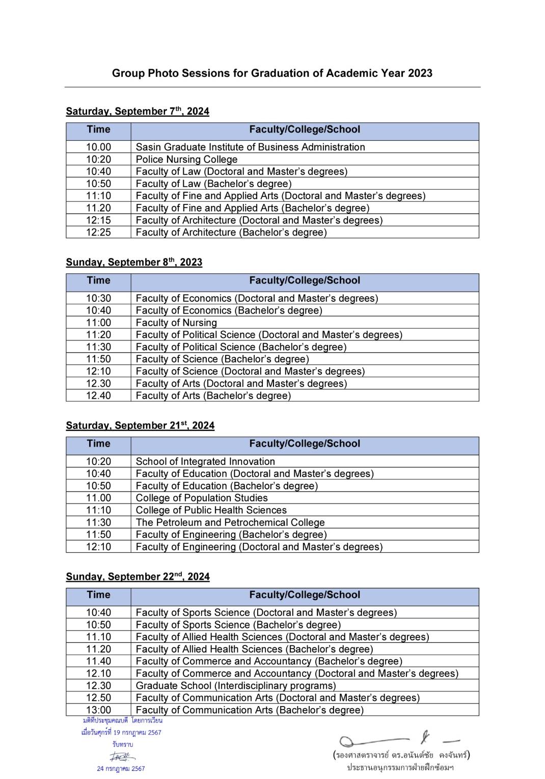 Chulalongkorn's 2023 Commencement Ceremony Schedule – Chulalongkorn ...
