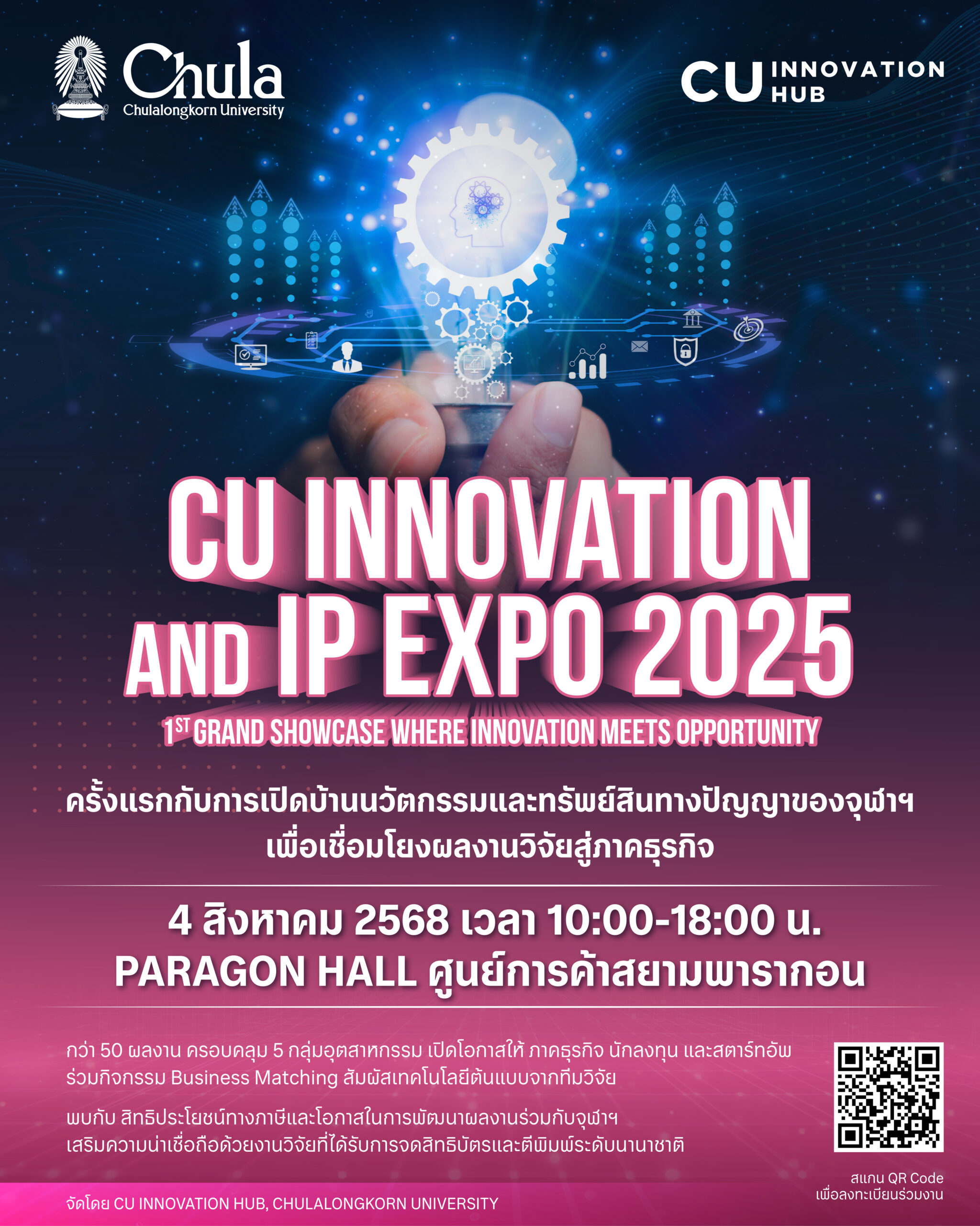 ศูนย์กลางนวัตกรรมแห่งจุฬาฯ จัดงาน CU Innovation & IP Expo 2025